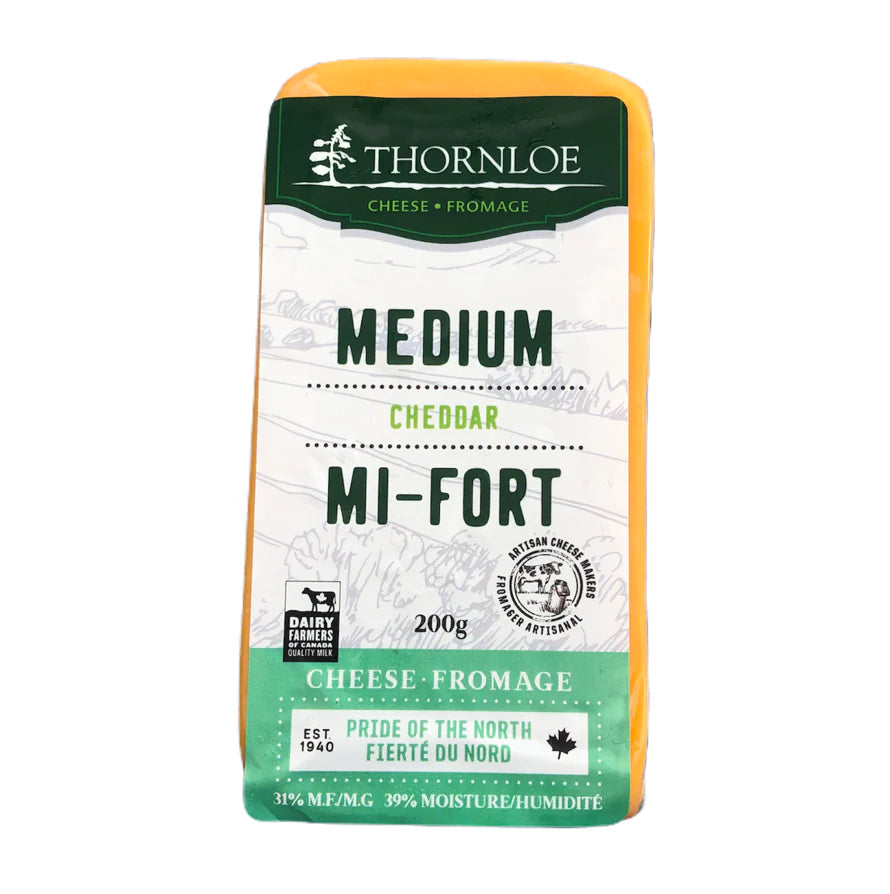 Thornloe Medium Cheddar Cheese (Grassfed) 200g – Small Scale Farms